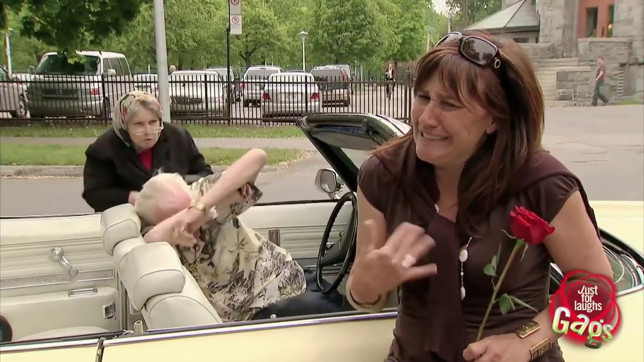 Funny Just For Laughs GAGS Old Man Picking Up Young Ladies Prank Orang ...
