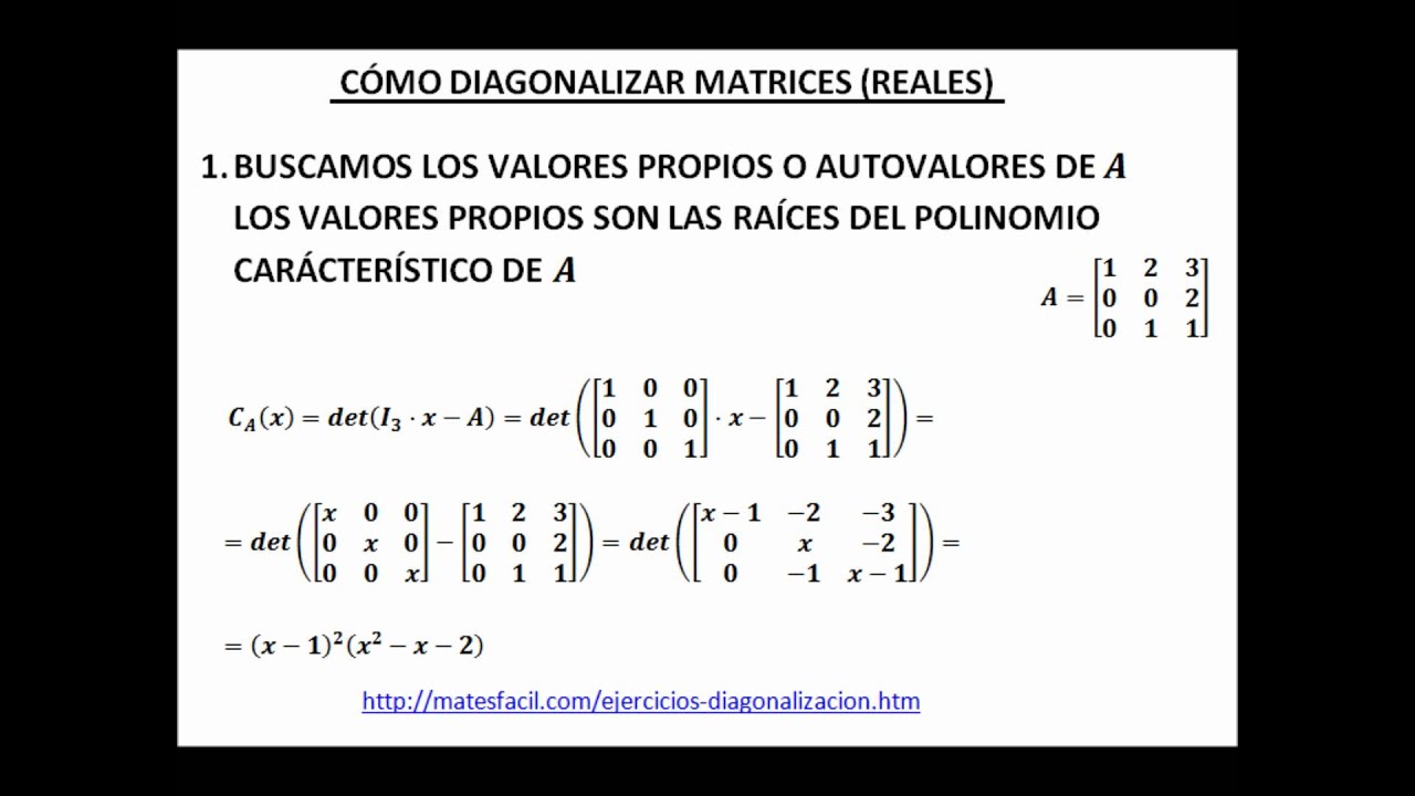 Cómo diagonalizar matrices reales - YouTube