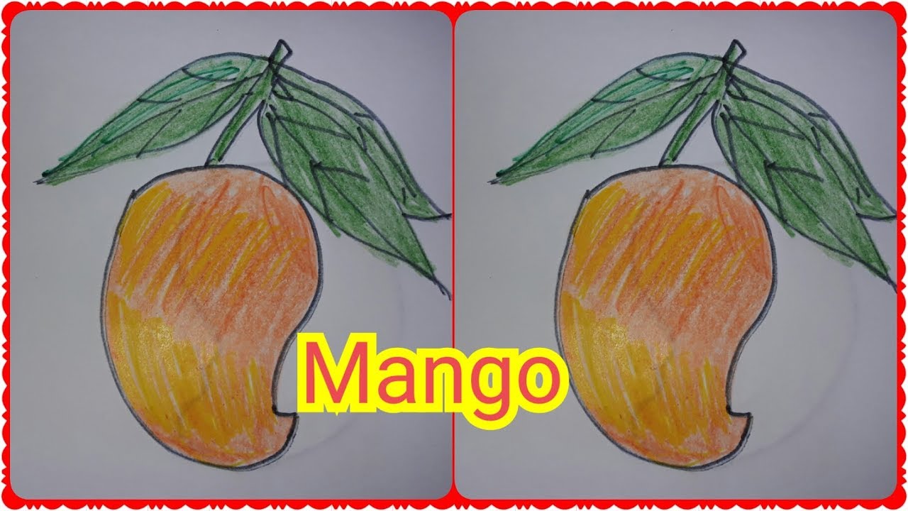 How to draw mango step by step - YouTube