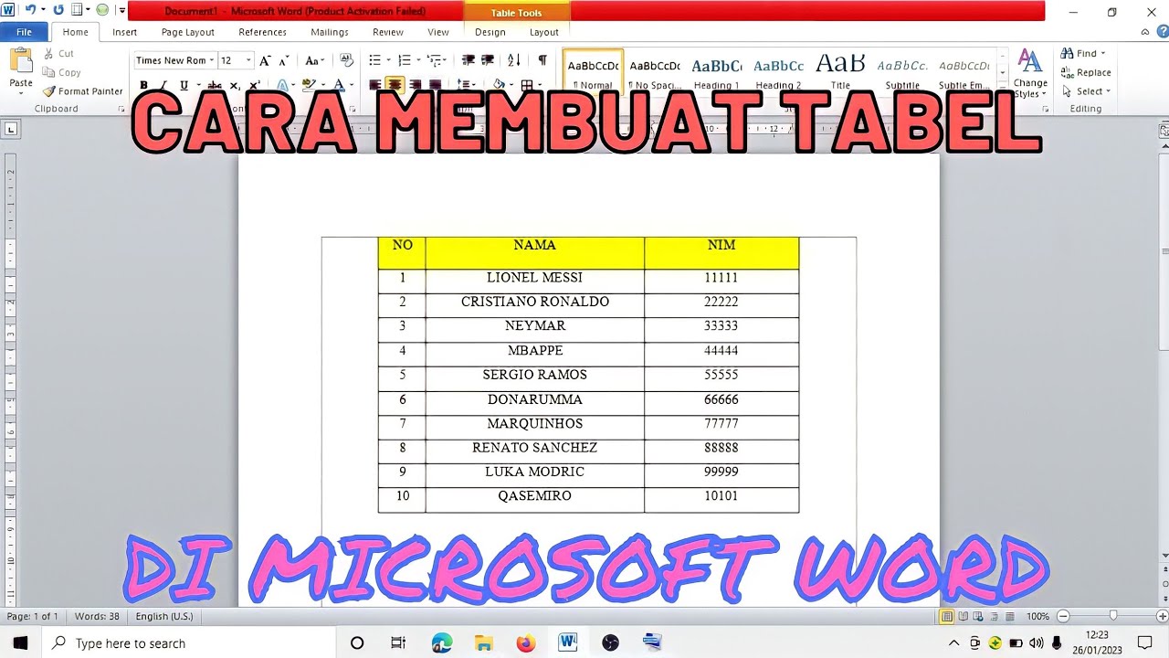 Cara Membuat Tabel yang Rapi di Microsoft Word - Mudah Banget dan ...