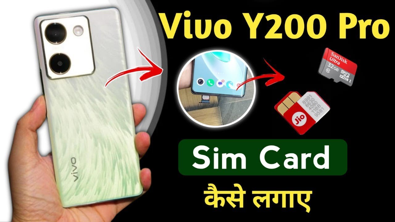 vivo y200 pro me sim kaise lagaye ! vivo y200 pro sim slot ! how to ...