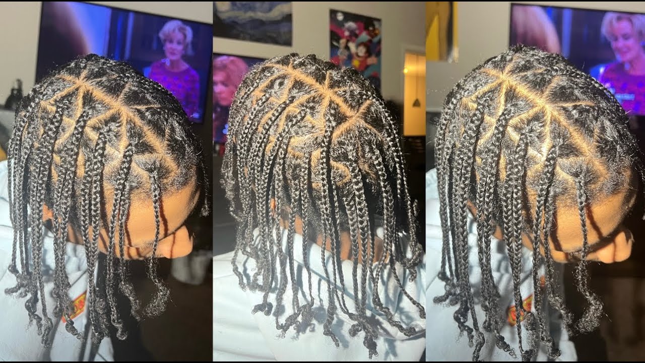 Triangle Part Braids 👁️⃤ | Men Individual Braids | I Am Symone J. - YouTube