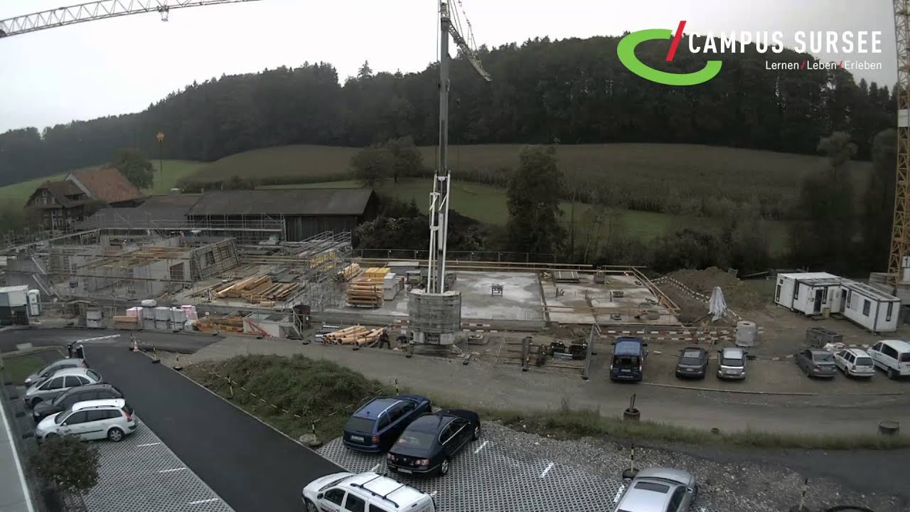 Baustellen Webcam Campus Sursee - YouTube