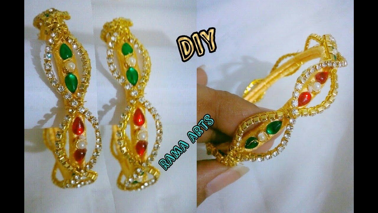 Stone bangle - Making with silk thread | jewellery tutorials - YouTube