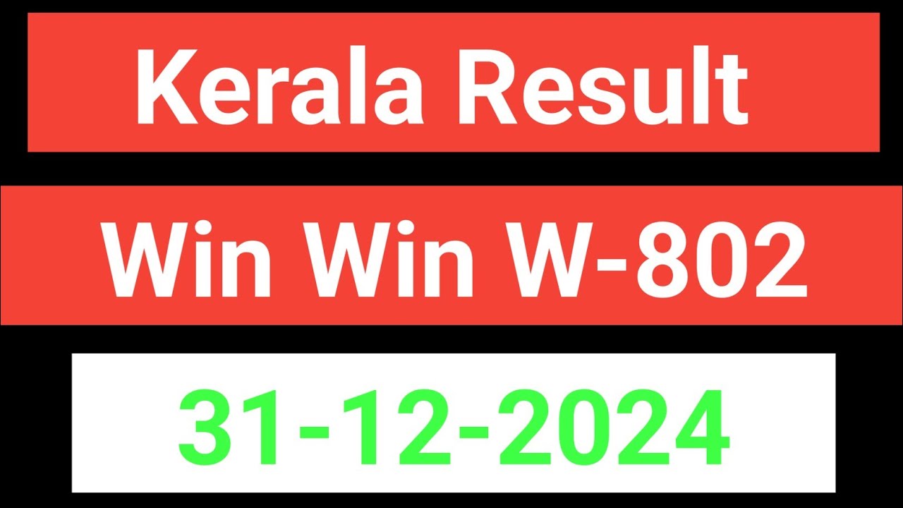 Kerala Lottery Result | Win Win W-802 Result On 30.12.2024 - YouTube