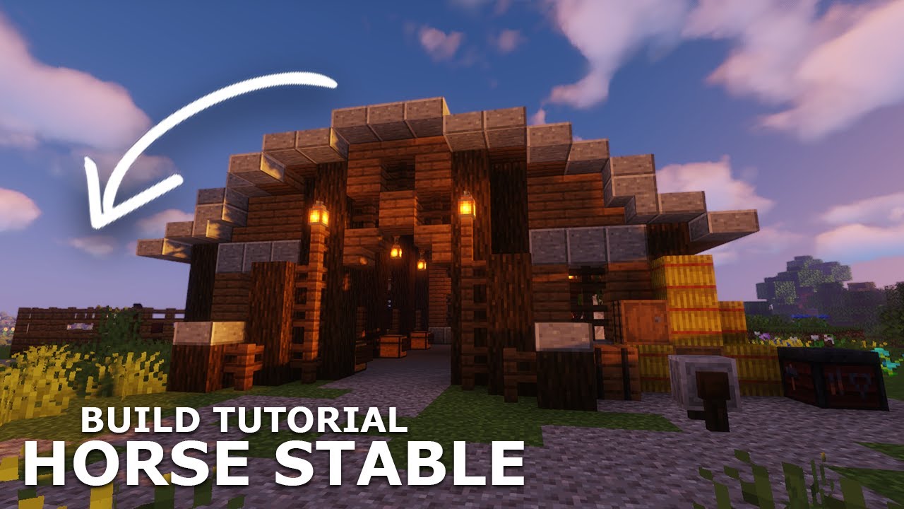 Minecraft How to Build A Horse Stable | 1.16 Build Tutorial - YouTube