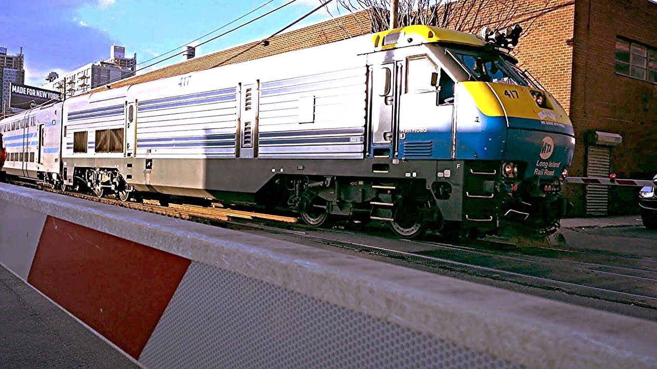 LIRR Diesel wrong rails at 11th St - YouTube