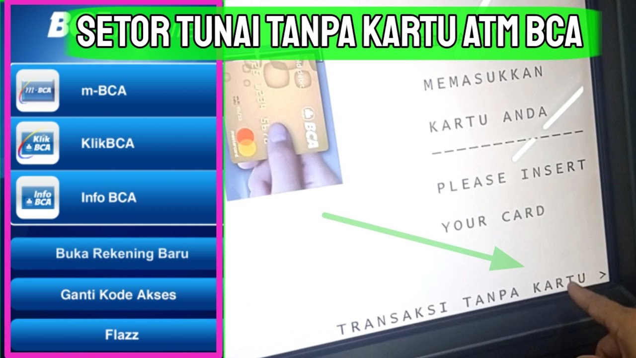 CARA SETOR TUNAI TANPA KARTU ATM BCA - YouTube