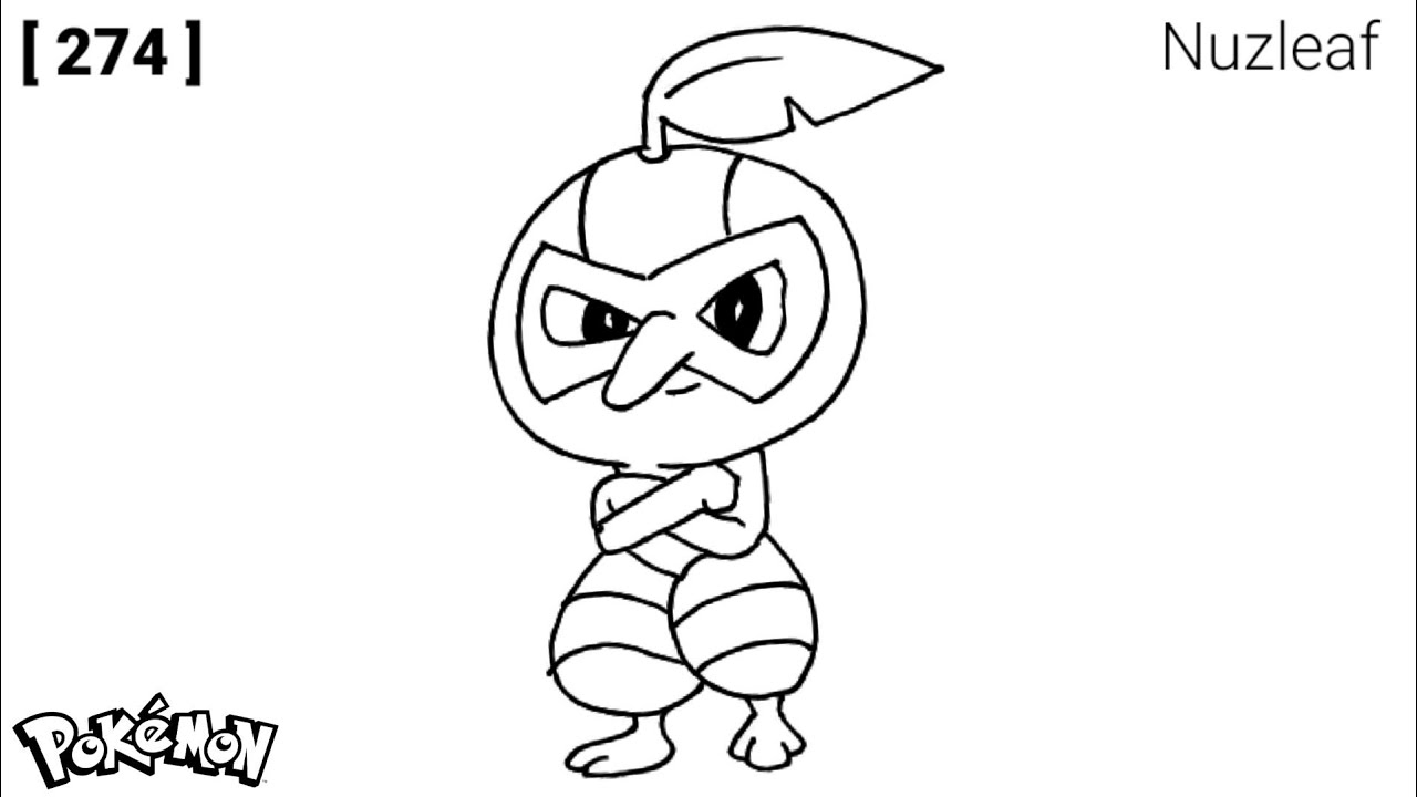 Nuzleaf Drawing | How To Draw Pokemon No 274 - YouTube