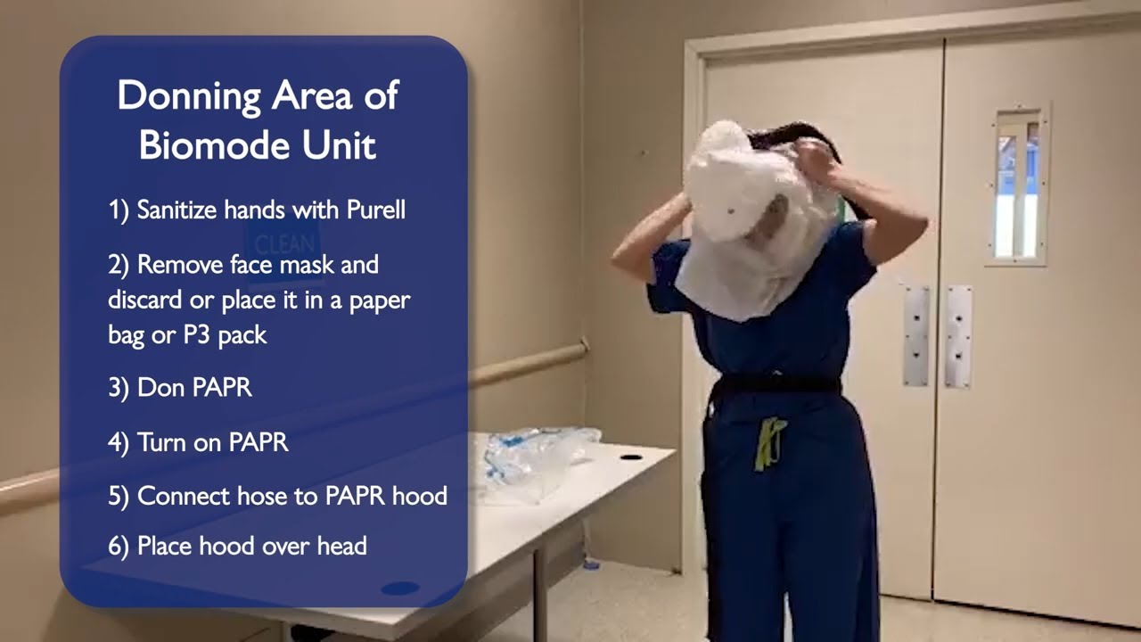 Donning and Doffing PPE for Staff Wearing a PAPR on a Biomode Unit ...