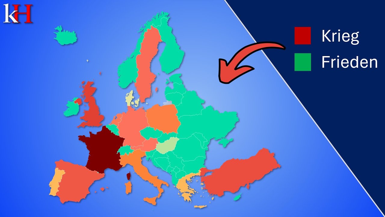 Welche Länder Europas die meisten Kriege führten - YouTube
