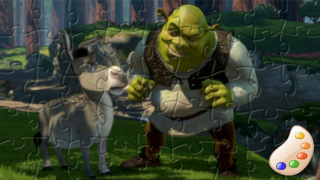 Shrek and Donkey Fun Kids Puzzle - YouTube