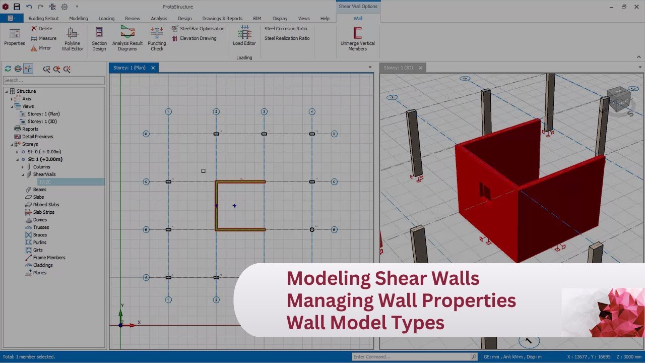 6 Modeling Shear Walls & Managing Wall Properties - YouTube