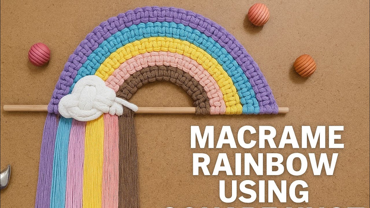 Macrame Rainbow Using Square Knot | DIY - YouTube