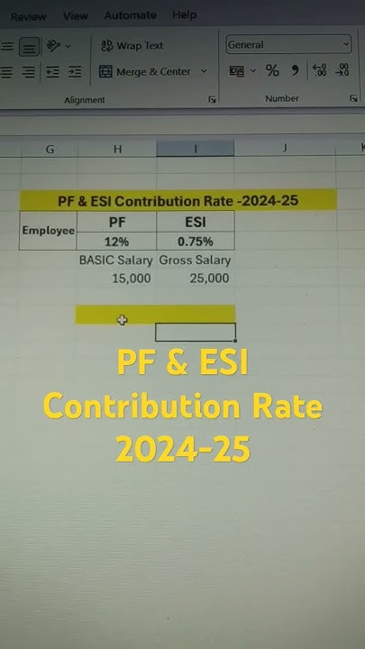 PF and ESI Contribution Rate 2024-25 | Calculation in excel #salary #contributionlimits - YouTube