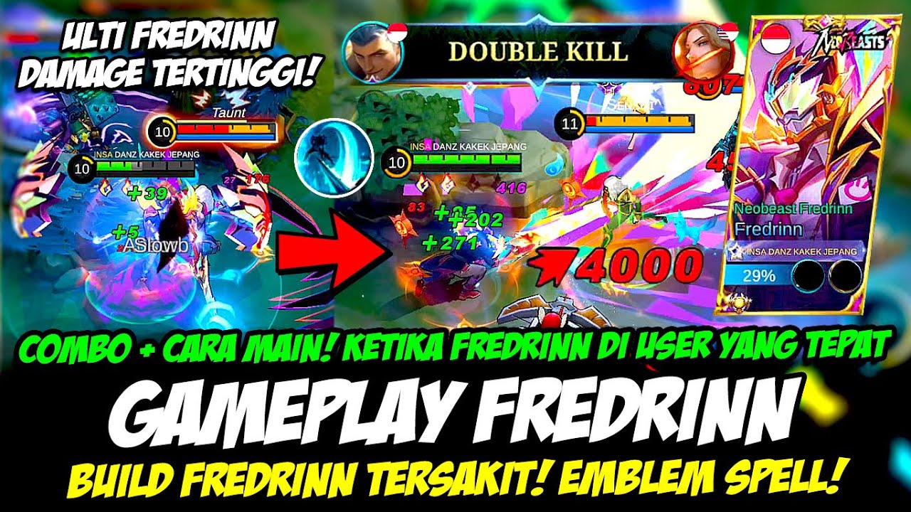 CARA MAIN FREDRINN TERBARU + COMBO FREDRINN MVP BUILD FREDRIN TERSAKIT ...