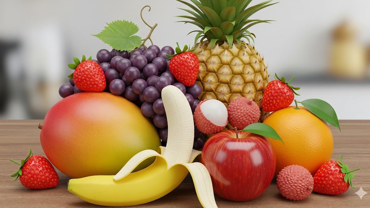 🍎 Fruit Names for Kids | Learn Fruits with Fun Animation | Easy English ...