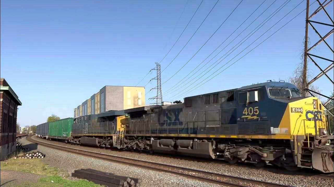 CSX Q405 With CSX 405 CW44AC and a Shave and a Haircut At Bound brook NJ - YouTube