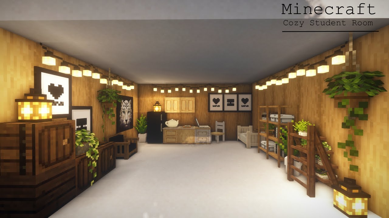 Minecraft: Cute & Cozy small student room | Modern Room Design ...