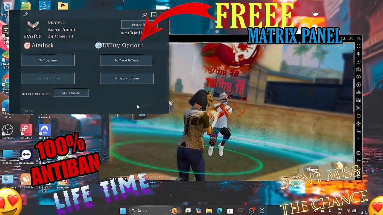 NEW PC 💻 MATRIX PANEL FOR FREE LIFETIME 🎯 AIMBOT FREE FIRE 🔥 SNIPER ...