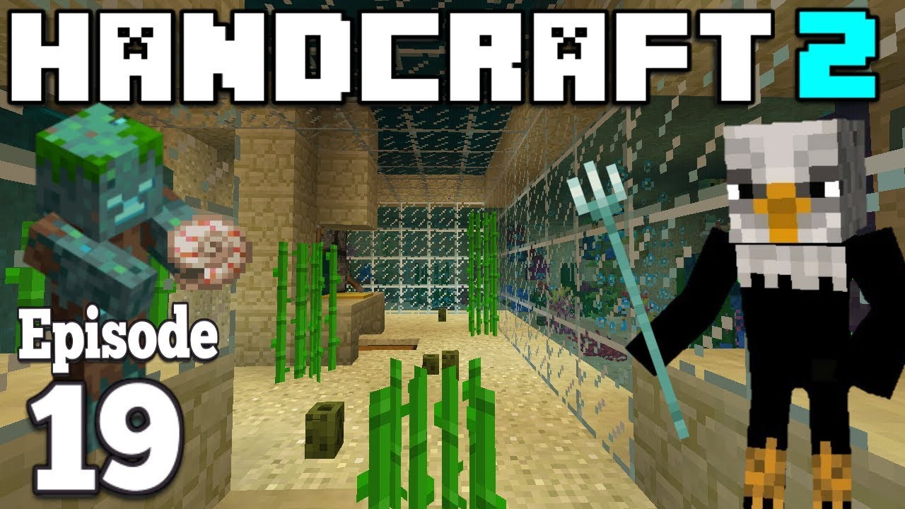 🦅 Handcraft 2 - Ep. 19 - | Drowned Mob Farm | - Minecraft Pe Realms SMP ...