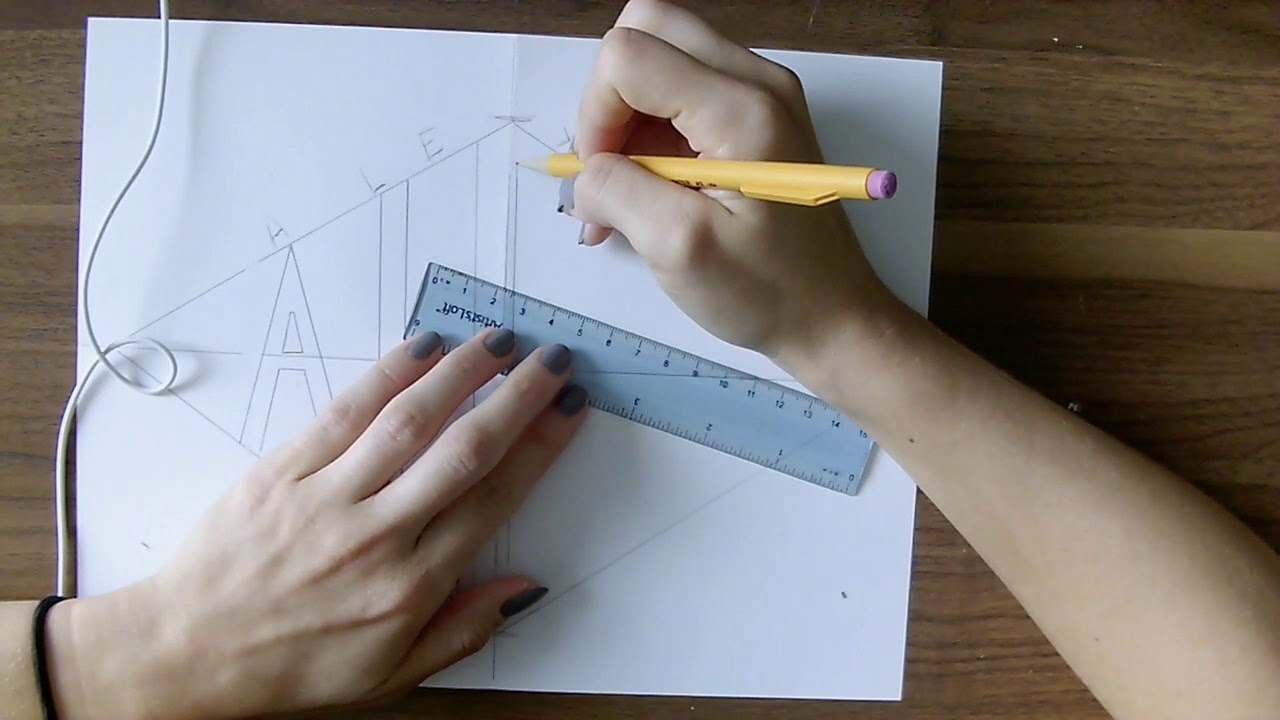 Two-Point Perspective Name Drawings Part 1 - YouTube