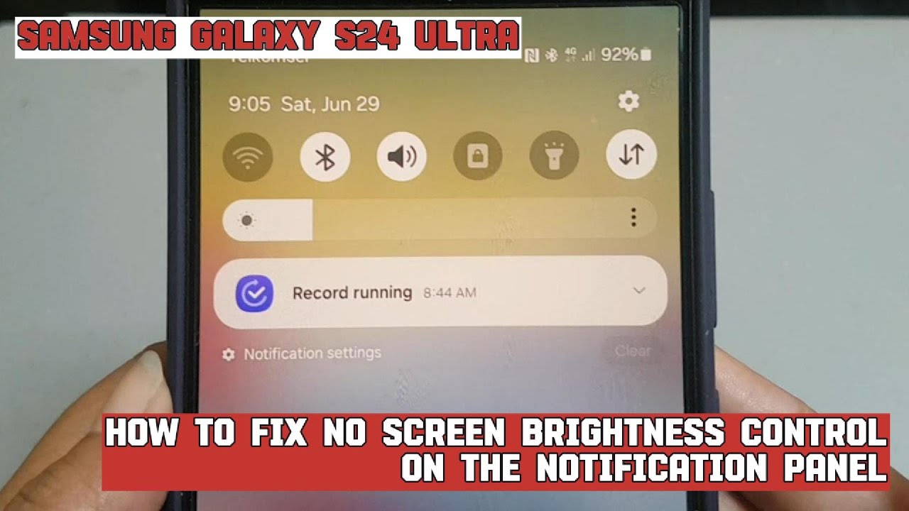How to fix no screen brightness control on the notification panel on ...
