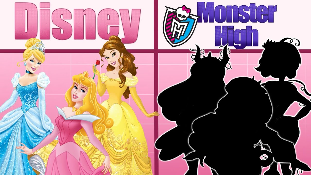 Drawing Disney Princesses as Monster High Characters - YouTube