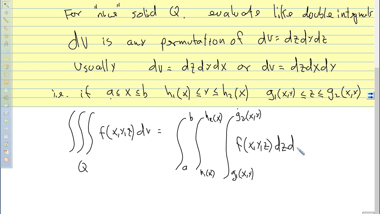 Calc III 2018 14.6 Triple Integrals and Applications - YouTube