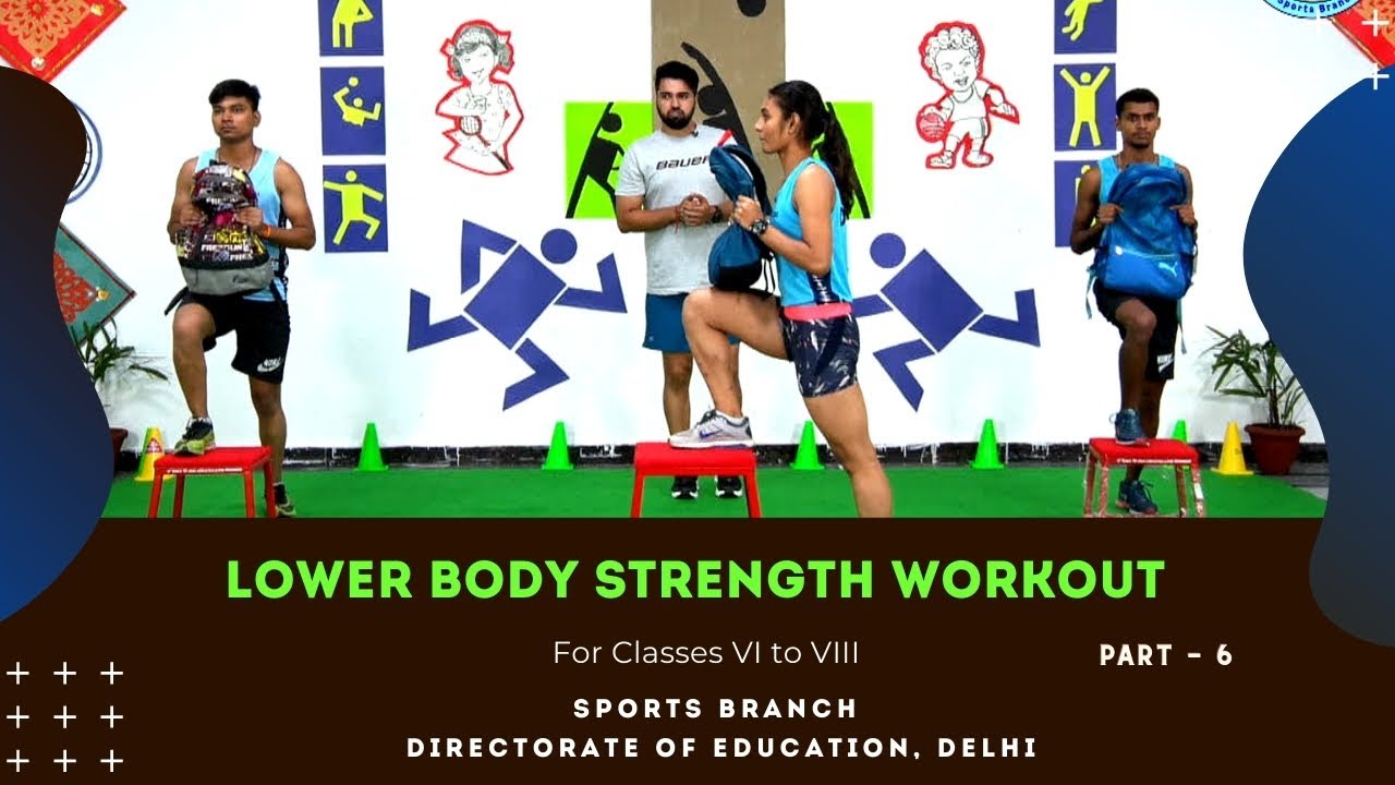 LOWER BODY STRENGTH WORKOUT for classes 6th to 8th | Middle | Part 6 ...