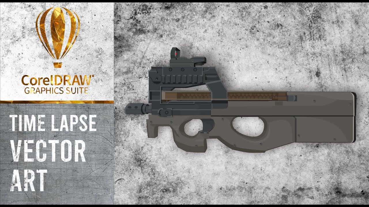 "PEGO" P90 POINT BLANK EDITION| Time Lapse Vector Art - YouTube