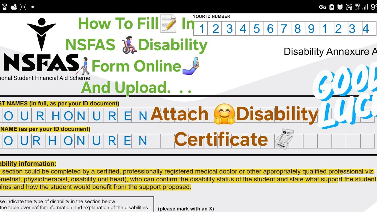 How to fill📝 in #nsfas form online🤳🏼for students👨🏻‍🏫with Disability👩🏻‍🦽 ...