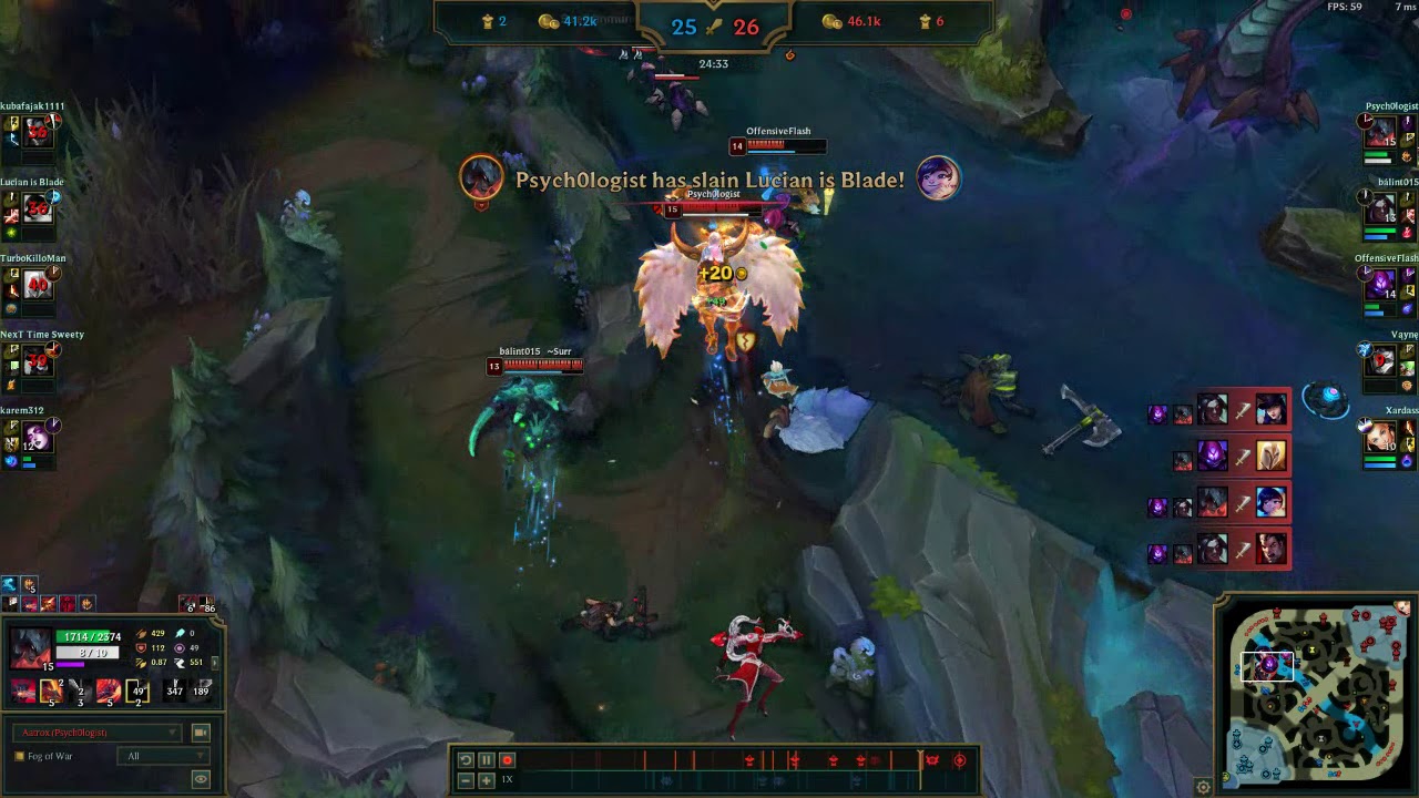 League of Legends 3 v 5 at the baron pit - YouTube