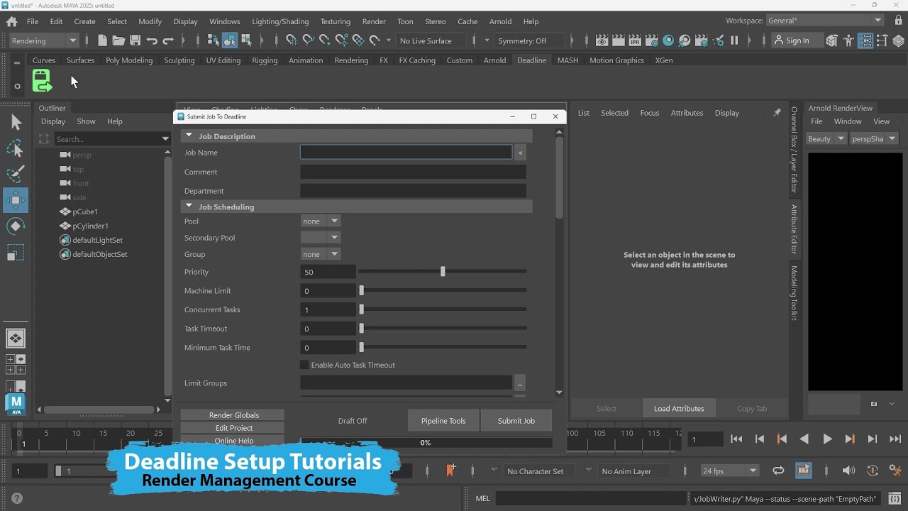 Lecture002 | setup deadline 13 | 3d max - maya submit | server Deadline ...