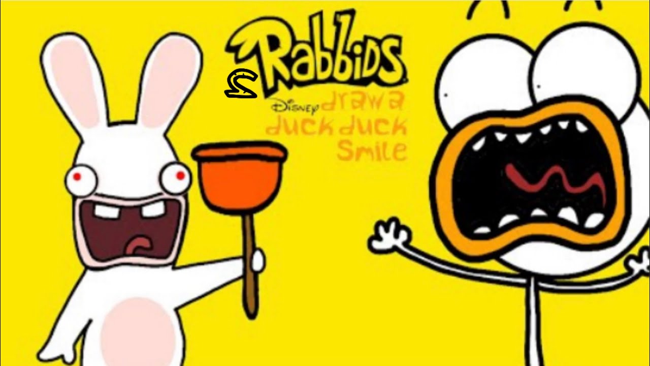 Draw Duck Duck Smile Cartoon & Rabbids 2 - YouTube