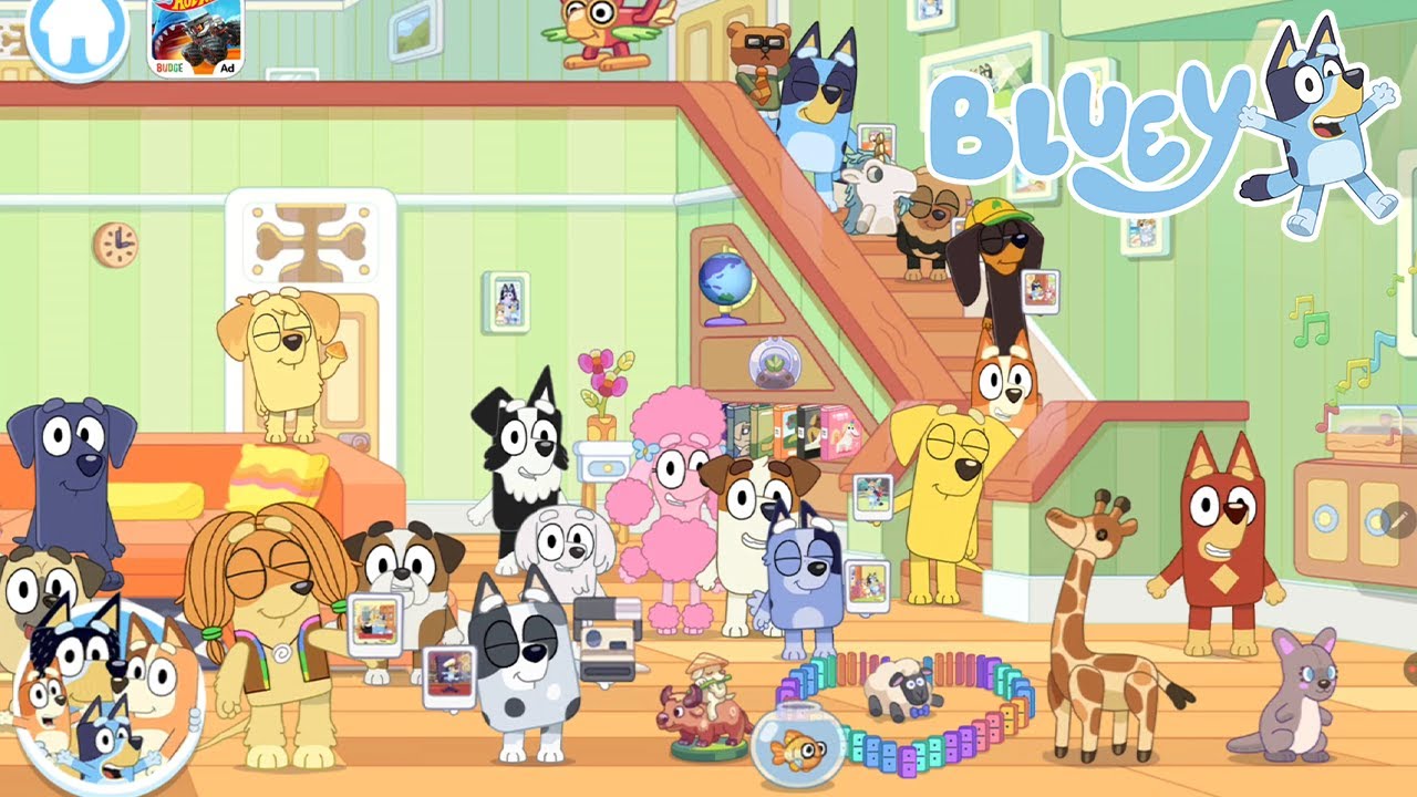 🌈🌈Let's Play Bluey The Videogame! Bluey Hold A Bear In Living Room ...