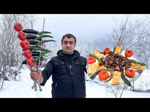 Her yer 45 cm karla kaplı! Lezzetli 3 yemek tarifi | Köyde açık havada yemek pişirmek