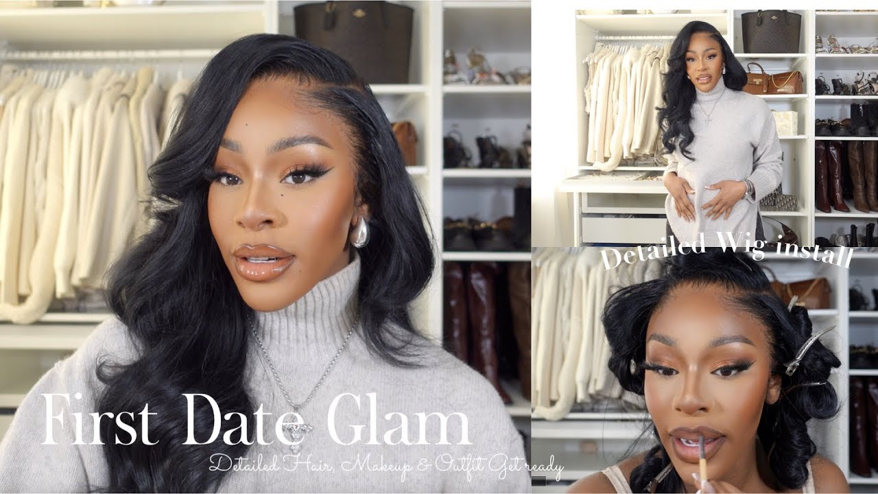 MY FIRST DATE OF THE YEAR - WIG INSTALL FLAWLESS MAKEUP & CUTE OUTFIT ...