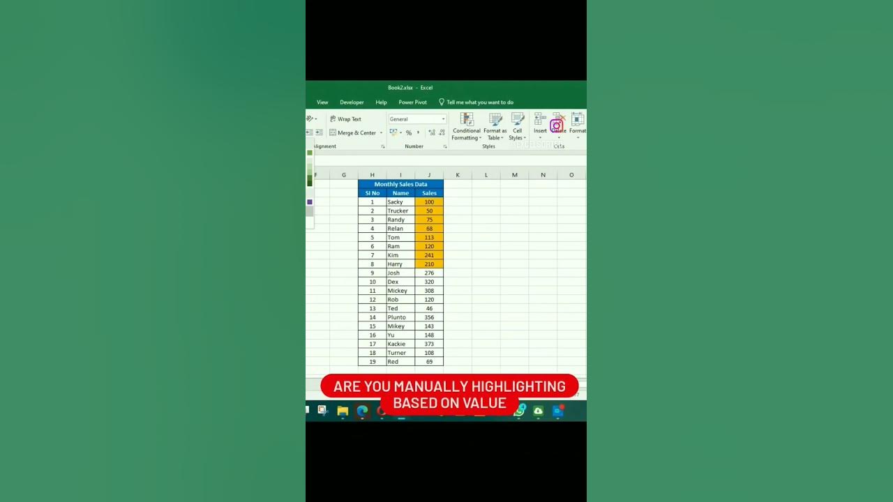Conditional Formattingexcelexceltipsexcelsortedmsexcelmsexcelshortsexceltutorialexplore