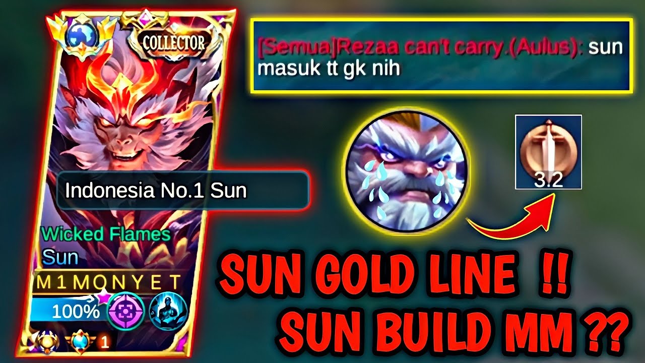 SUN GOLD LINE + SUN BUILD MM | GLOBAL SUN | MOBILE LEGENDS - YouTube