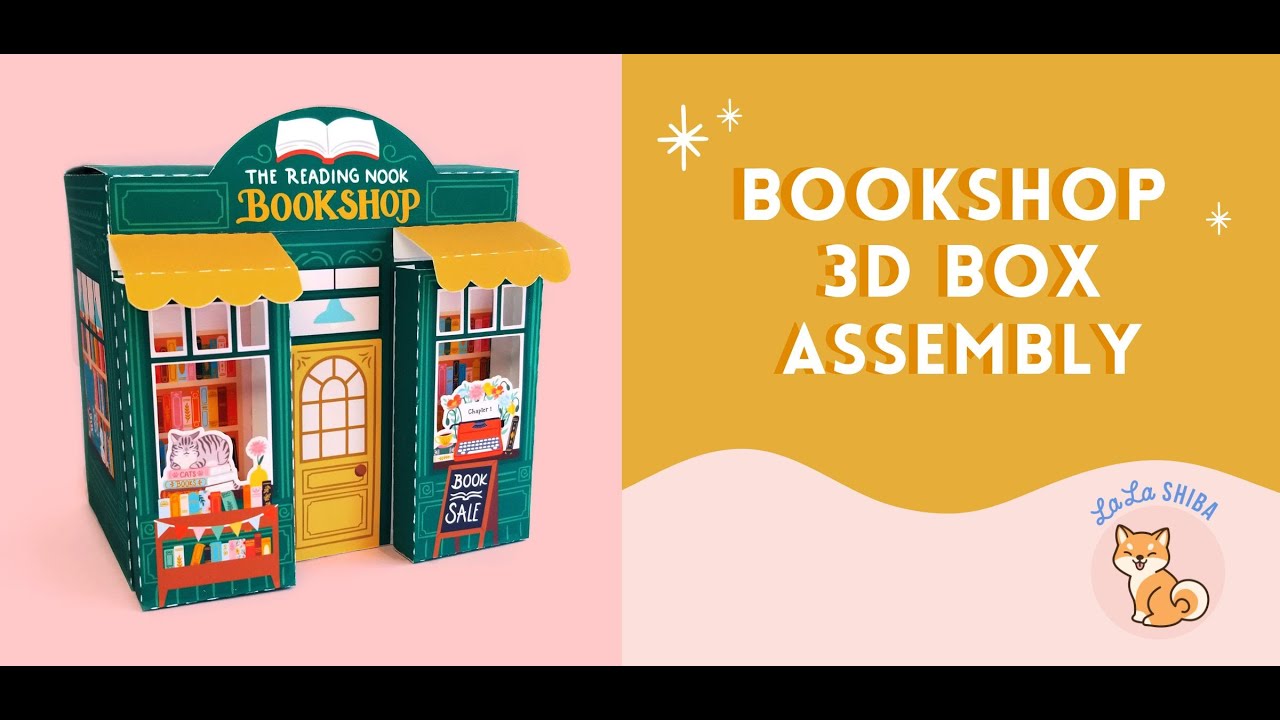 Print then Cut 3D Bookshop Box Assembly - YouTube