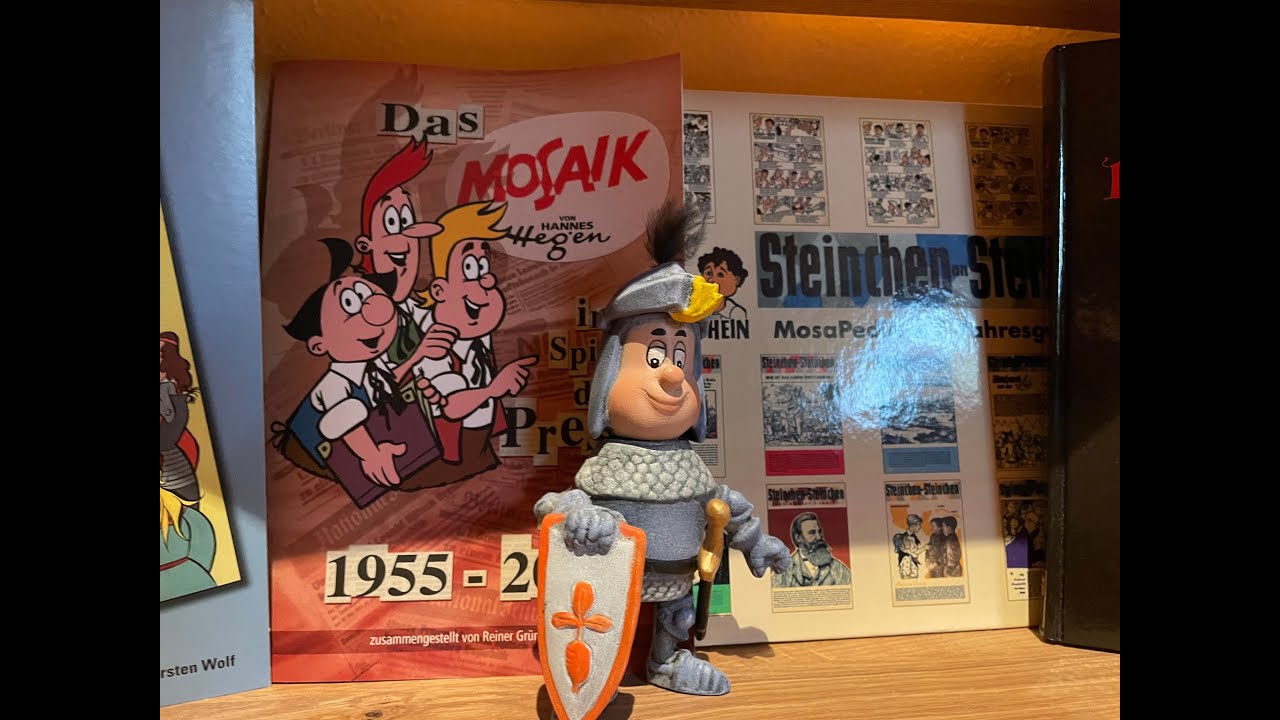 Mosaik-Regal & -Zimmer mit Mosaik von Hannes Hegen, Digedags, Ritter ...