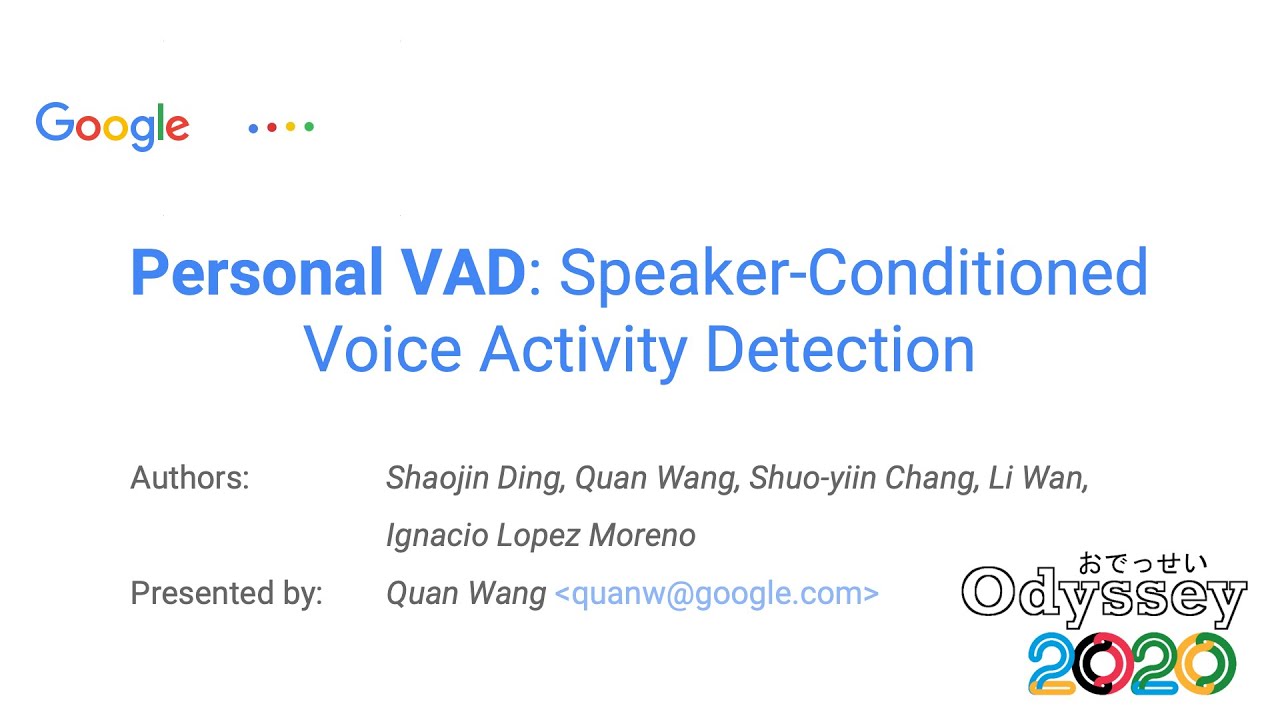 [Speaker Odyssey 2020] Personal VAD: Speaker-Conditioned Voice Activity ...