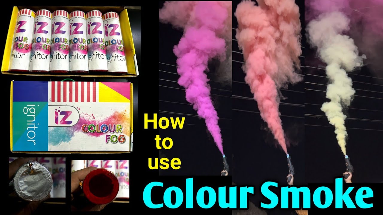 Colour Smoke in sparkul Gun, Colour fog, low budget event material ...