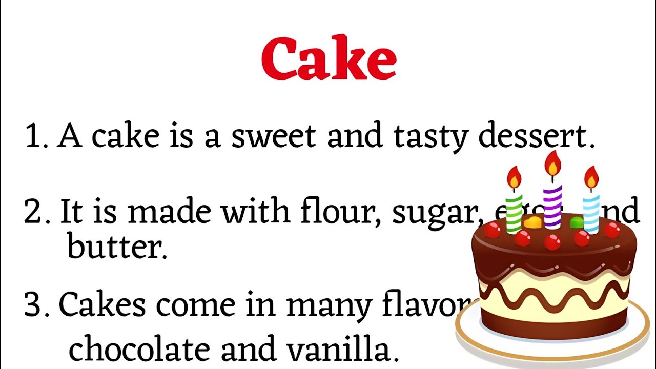 10 Lines on Cake | 10 Lines Essay on Cake in English - YouTube