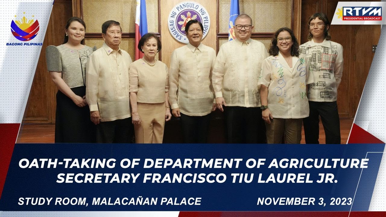 Oath-Taking of DA Secretary Francisco Tiu Laurel Jr. 11/03/2023 - YouTube