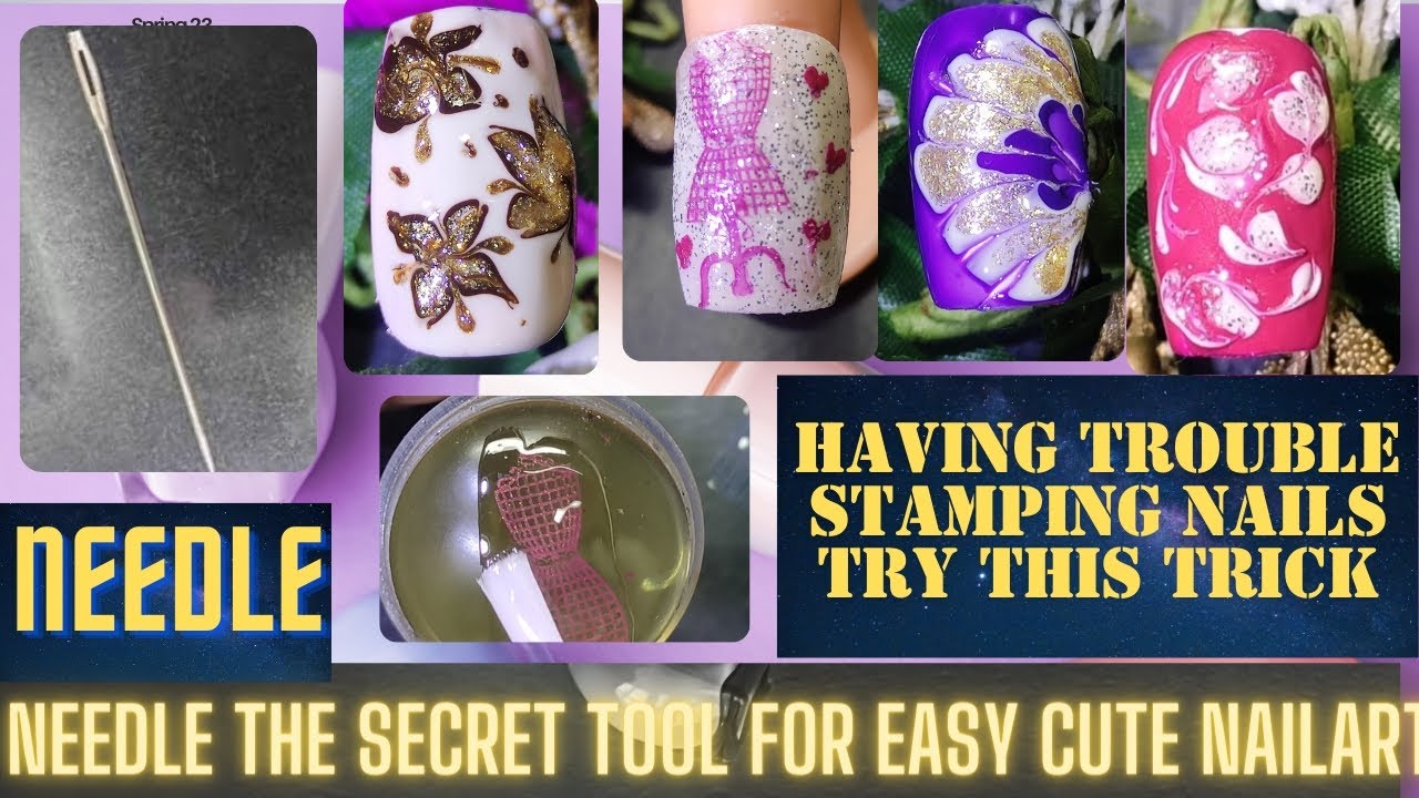 Needle Nail Art: The Secret tool for cute & easy nailart ,Easy Trick to ...