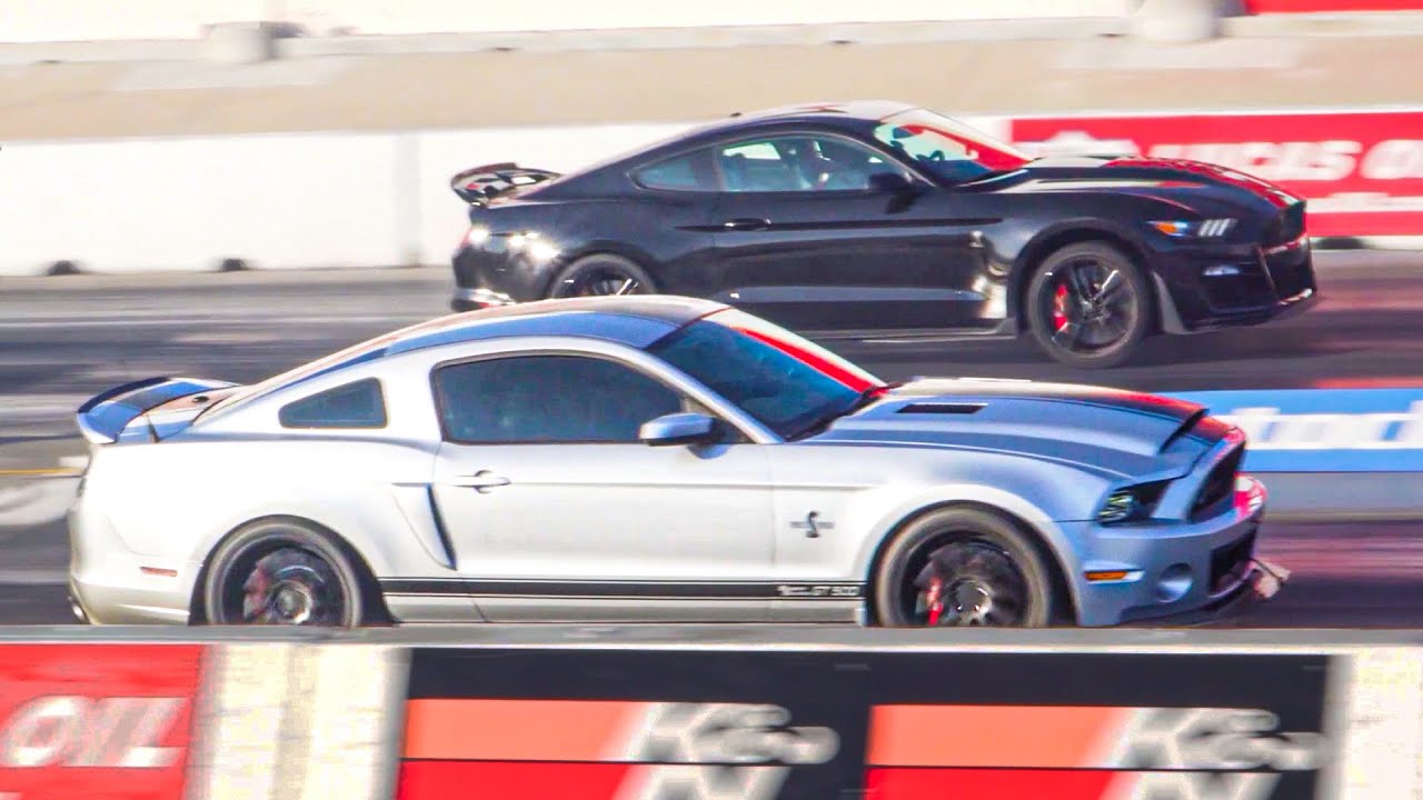 2020 SHELBY GT500 DRAG RACES 2014 GT500 SUPER SNAKE! 1/4 MILE PASSES ...