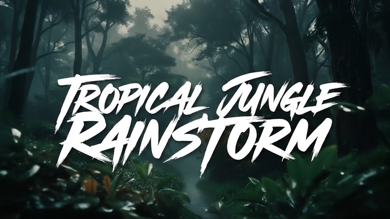 Tropical Jungle Rainstorm 🌧️ Light Thunder & Calming Rain Sounds for ...