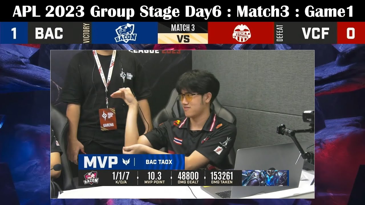 APL 2023 Game1 BAC vs VCF Day6 Match3 Group Stage RoV Arena of Valor ...